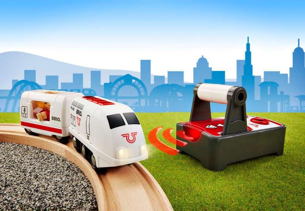 BRIO Remote Control Travel Train - Kids Toy with Light and Sound Features | Battery Operated | Compatible with Wooden Railway Tracks | Perfect for Toddlers Age 3+