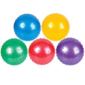 Rhode Island Novelty 7 Inch Knobby Balls Assorted Colors, 5 Pack