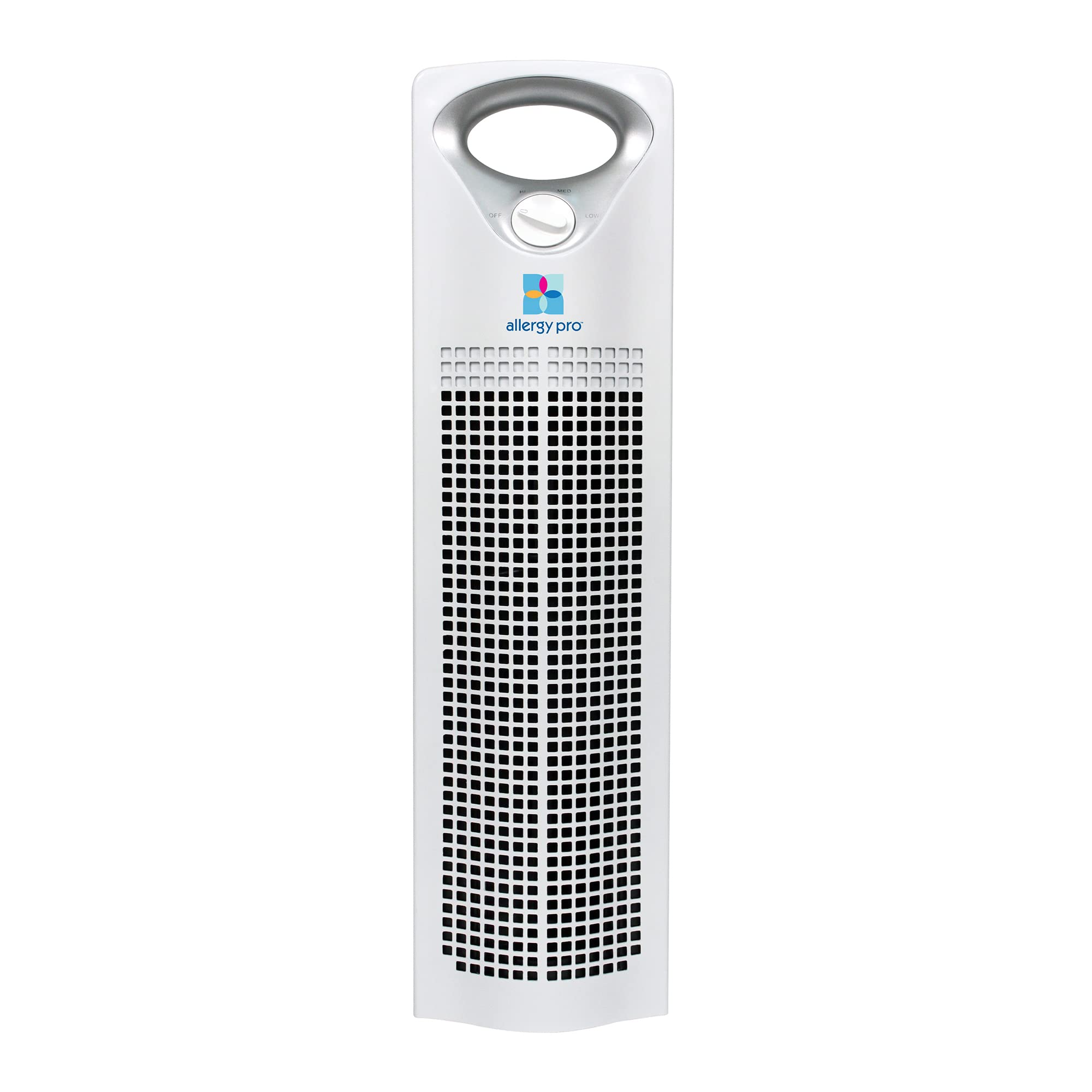 ENVION Medium to Large Room Quiet Operating Filter HEPA Air Purifier with 3 Fan Speeds, Ionizer, LED Display, & Built In Handle, White