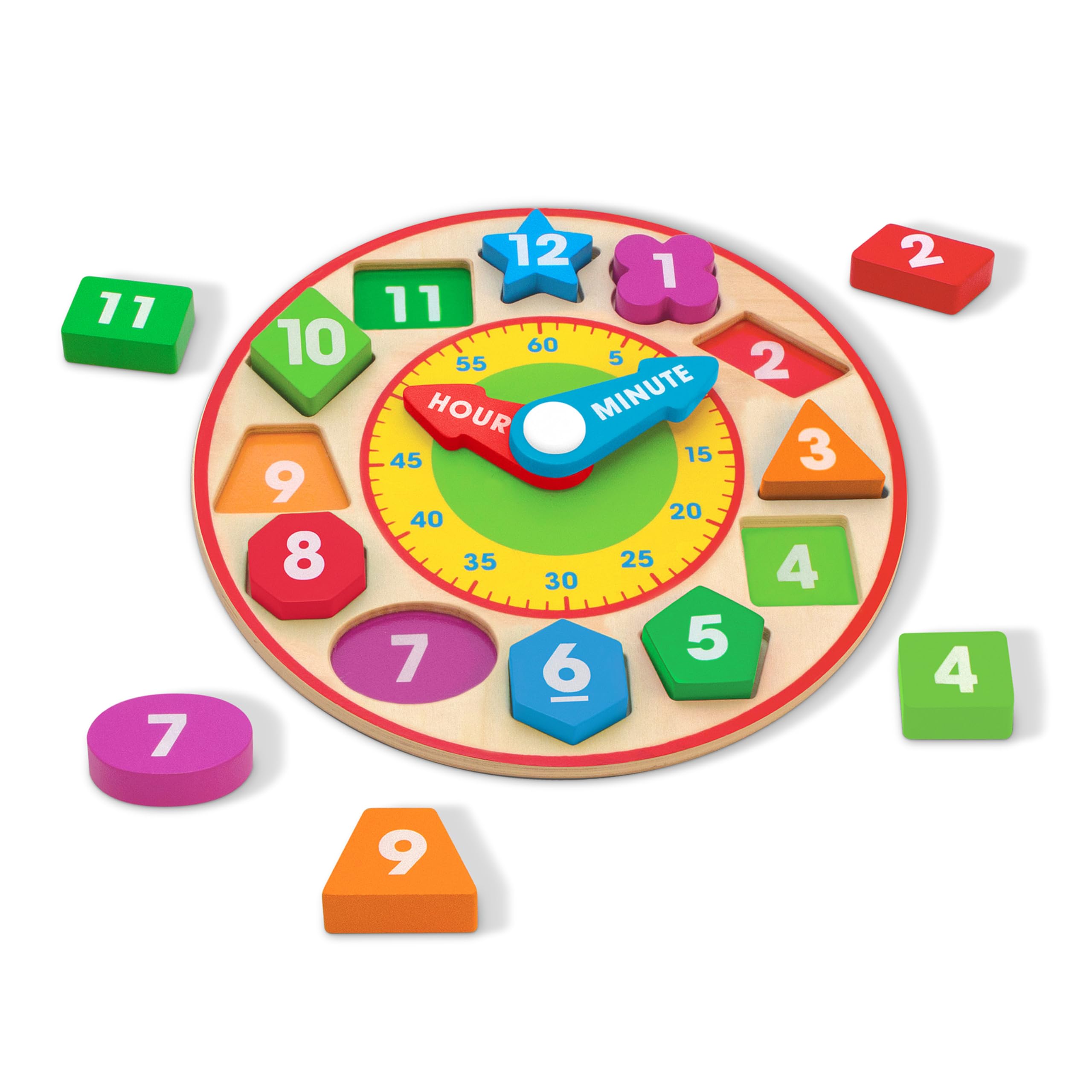 Melissa & Doug Shape Sorting Clock - Wooden Educational Toy