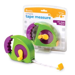 learning resources simple tape measure, ages 3+, retractable toy tape measure, measures 4 feet, construction toy for kids,back to school