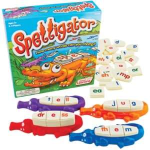 Junior Learning Spelligator Word Building Game, Ages 5-9, Phonemic Awareness, 75 Letter Tiles