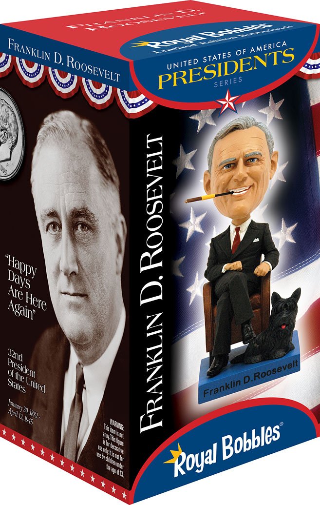 Royal Bobbles Franklin Delano Roosevelt 32nd President of The United States Collectible Bobblehead Statue