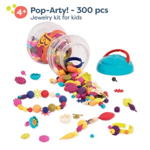 B. toys – Pop Arty! 300 Pcs- Jewlery Making Kit- Creative Pop Snap Bead Set for Kids –DIY Craft Jewelry Making Kit –Necklaces, Rings, Bracelets – 4 Years +