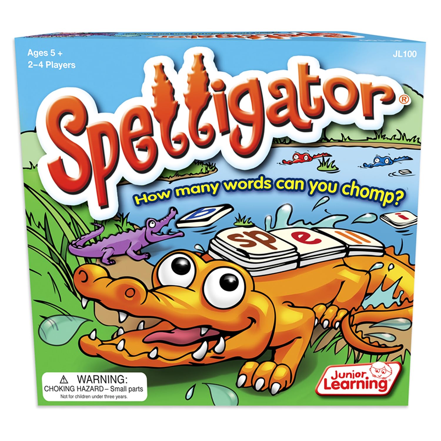 Junior Learning Spelligator Word Building Game, Ages 5-9, Phonemic Awareness, 75 Letter Tiles