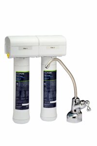 ecopure ecop20 dual stage undersink water filtration system, 1 count (pack of 1), white