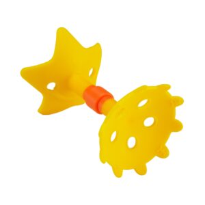 innobaby original teethin smart ez grip star teether and sensory toy for babies and toddlers. bpa free teether yellow