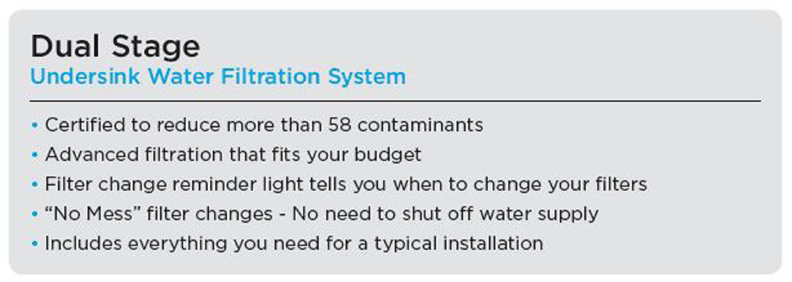 EcoPure ECOP20 Dual Stage Undersink Water Filtration System, 1 Count (Pack of 1), White