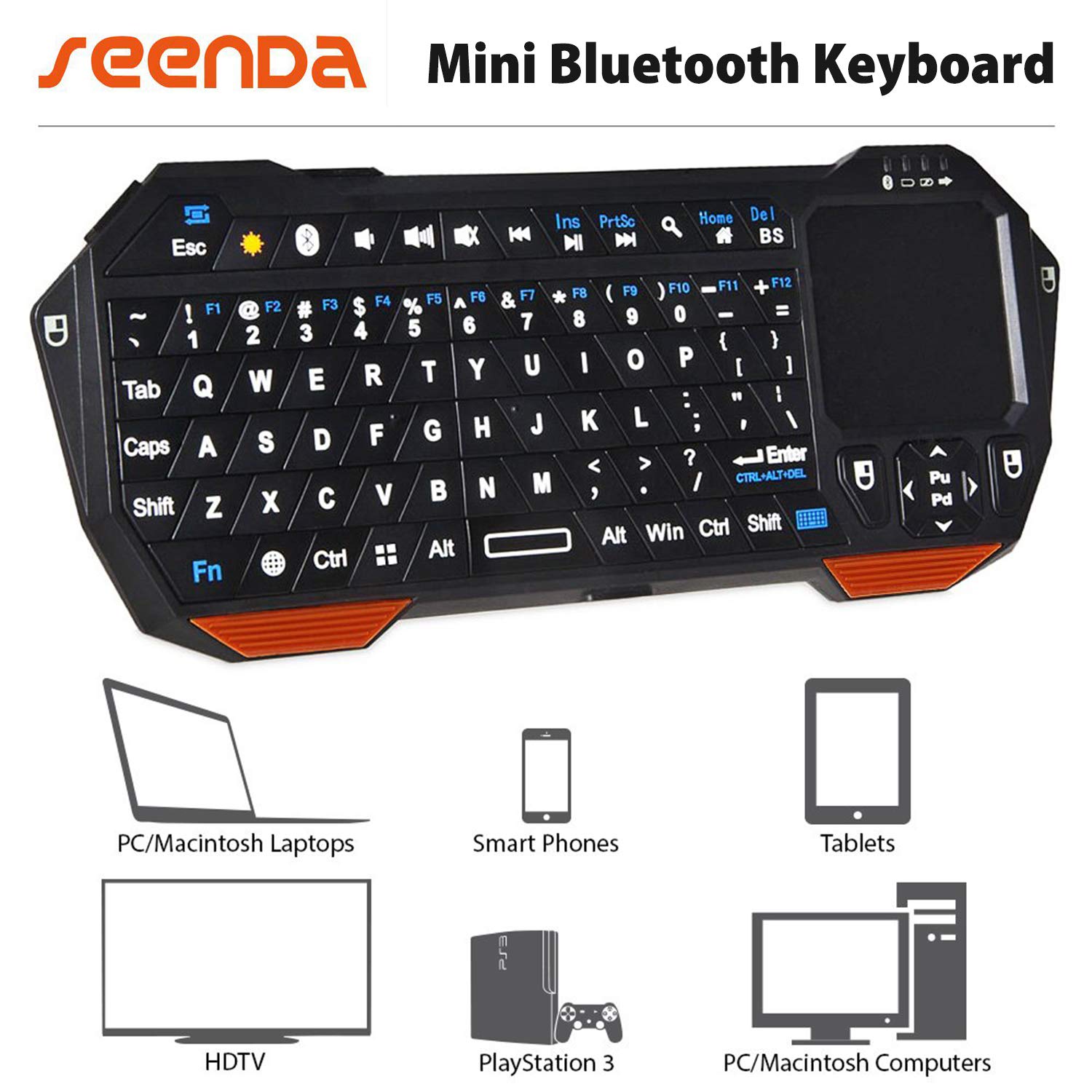 Mini Wireless Keyboard with Touchpad for Smart TV Projector Compatible with Android iOS Windows