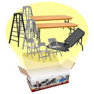 tables, ladders & chairs match accessory set for wrestling action figures