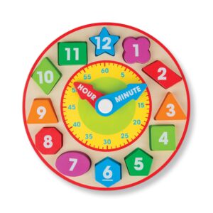 melissa & doug shape sorting clock - wooden educational toy