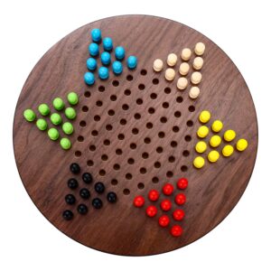 sterling games wooden chinese checkers 11.5 inch family board game for kids and adults