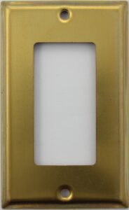 raw unfinished brass 1 single gang gfi/rocker opening wall plate