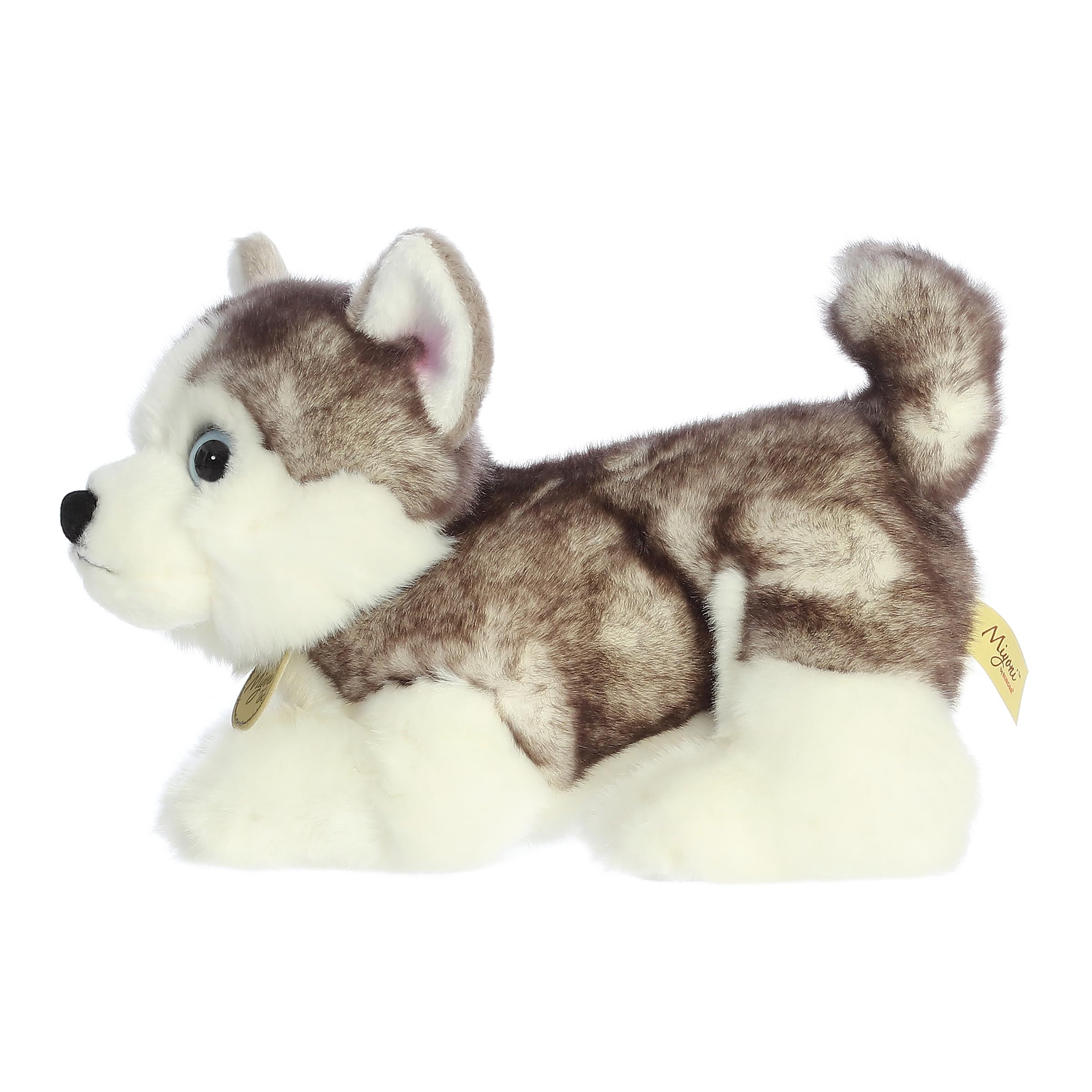 Aurora® Adorable Miyoni® Tots Siberian Husky Pup Stuffed Animal - Lifelike Detail - Cherished Companionship - Gray 10 Inches