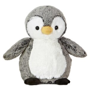 aurora® snuggly sweet & softer™ perky penguin™ stuffed animal - comforting companion - imaginative play - gray 9.5 inches