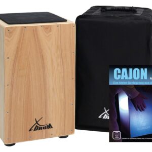 XDrum Primero Cajon Natural including Pocket (Snare Sound, Box Drum, Drum Box, Wood, including Gig Bag and Allen Key)