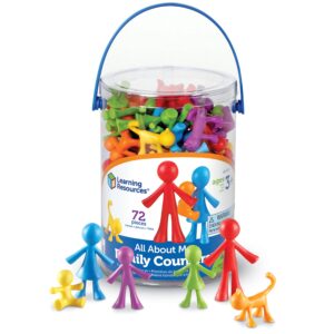 learning resources all about me family counters, set of 72, ages 3+, sel, sensory skills,color recognition