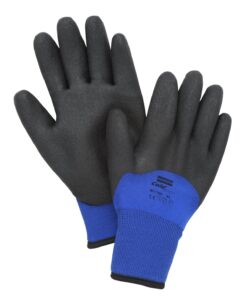 honeywell north by honeywell nf11hd/9l northflex cold grip nf11hd foam pvc 3/4 coated insulated gloves, nylon, large, black/blue