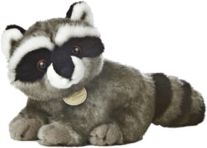 aurora® adorable miyoni® raccoon stuffed animal - lifelike detail - cherished companionship - gray 10 inches