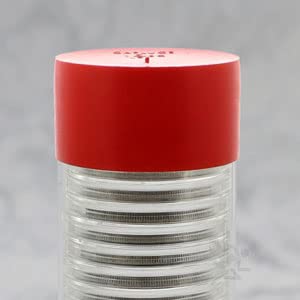 Coin Capsule Storage Tube for All Air-Tite Model H Size Coin Holders Qty: 1 (Red Lid)