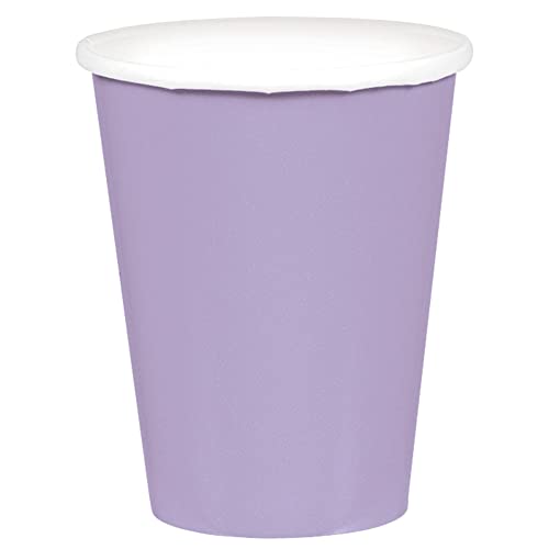 Amscan Vibrant Lavender Paper Cups (Pack of 20) - 9 oz. - Perfect for Parties, Gatherings, Picnics & Home Use