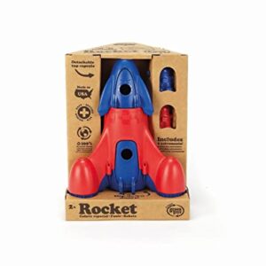 Green Toys Rocket with 2 Astronauts Toy Vehicle Playset, Blue/Red