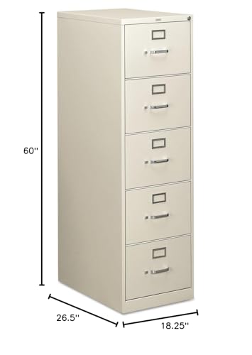 Hon 315CPQ Five-Drawer, Full-Suspension File, Legal Size, 26-1/2-Inch D, Gray