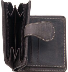 Visconti Hunter 715 Mens Bifold Wallet with Zippered Coin Purse in Oil Leather (Brown)