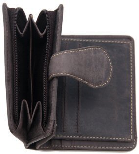 Visconti Hunter 715 Mens Bifold Wallet with Zippered Coin Purse in Oil Leather (Brown)