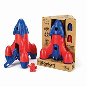 Green Toys Rocket with 2 Astronauts Toy Vehicle Playset, Blue/Red