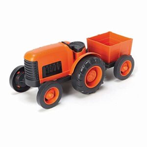 green toys tractor vehicle, orange