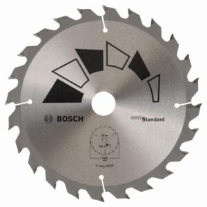 bosch 2609256 b55 standard carbide circular saw blade with 24 teeth – 165 mm in diameter – 20 mm bore (16 mm with reduction ring) – 1.6 mm cutting width