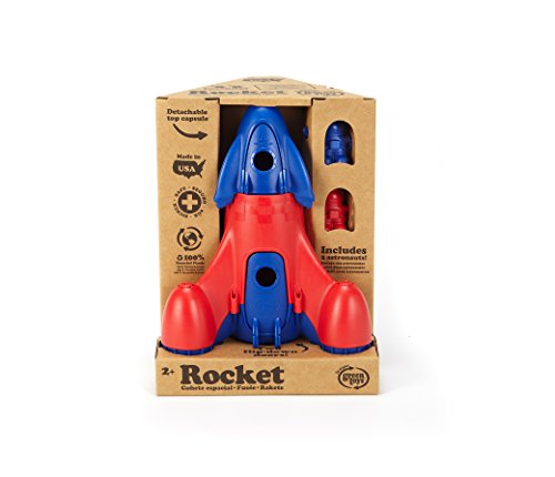 Green Toys Rocket with 2 Astronauts Toy Vehicle Playset, Blue/Red