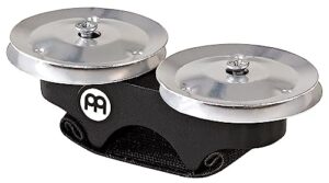 meinl percussion finger jingle tambourine for cajons, bongos, djembes, congas and hand drums — not made in china — aluminum, 2 year warranty, fjs1a-bk