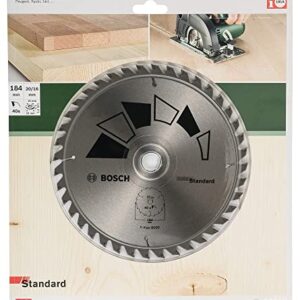 Bosch 2609256 B56 Standard Carbide Circular Saw Blade with 40 Teeth – 184 mm in Diameter – 20 mm Bore (2.2 mm with Reduction Ring) – 1.6 mm Cutting Width