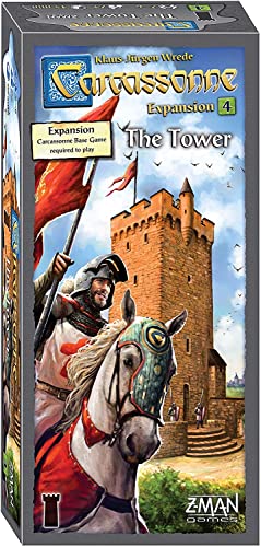 Carcassonne The Tower Board Game EXPANSION - Reach for the Skies in a New Dimension! Medieval Strategy Game for Kids and Adults, Ages 7+, 2-6 Players, 45 Minute Playtime, Made by Z-Man Games