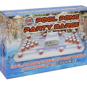 GoPong Original Pool Party Barge Floating Beer Pong Table with Cooler and Cup Holders