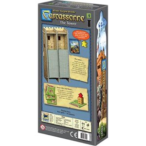 Carcassonne The Tower Board Game EXPANSION - Reach for the Skies in a New Dimension! Medieval Strategy Game for Kids and Adults, Ages 7+, 2-6 Players, 45 Minute Playtime, Made by Z-Man Games