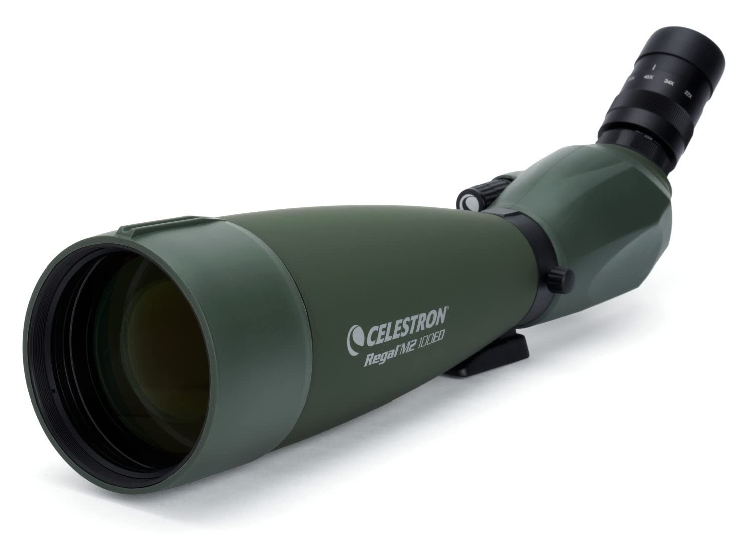 Celestron Regal M2 100ED Spotting Scope – ED Glass for Hunting, Birding and Outdoor Actvities – Phase and Dielectric Coated BaK-4 Prism – Fully Multi-Coated Optics – Dual Focus – 22-67x Zoom Eyepiece