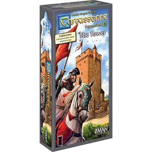 carcassonne the tower board game expansion - reach for the skies in a new dimension! medieval strategy game for kids and adults, ages 7+, 2-6 players, 45 minute playtime, made by z-man games