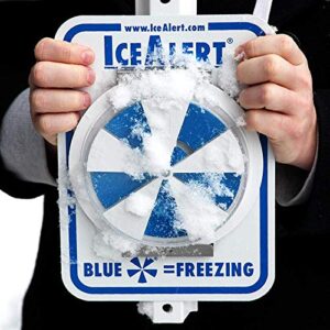 SmartSign Ice Alert Sign - 12 x 7 inch, Universal Mount Temperature Sensitive Indicator with Post-Section Bracket, 40 mil Rustproof Aluminum, Blue, Grey and White, Set of 1, Made in USA