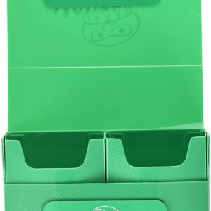 Monster Protectors Magnetic Double Deck Box - Green, Holds 150 Gaming TCGs, Self-Locking Closure, Compatible w Standard & Smaller Size Gaming Trading Cards, Removable Construction