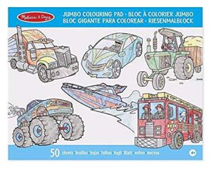 melissa & doug jumbo colouring book vehicles | activity pad | coloring book | 3+ | gift for boy or girl