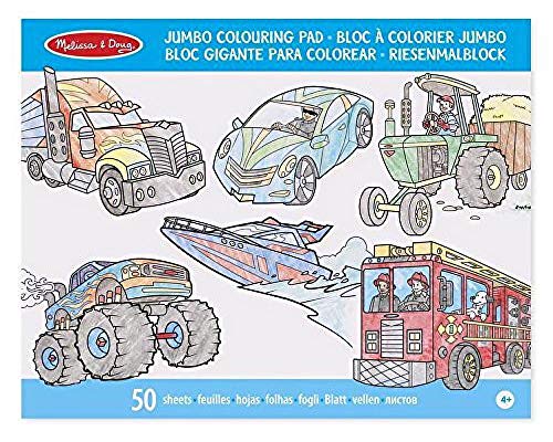 Melissa & Doug Jumbo Colouring Book Vehicles | Activity Pad | Coloring Book | 3+ | Gift for Boy or Girl