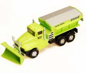 playmaker toys 5" diecast snow plow trucks (green)