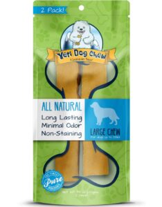 yeti dog chew - yak cheese himalayan dog chews - healthy long lasting dog chews - yak chews for large, medium and small dogs - yak bones for dogs - natural yak cheese dog chews - large, 7 oz