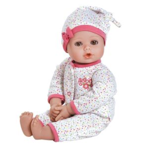 adora play time babies collection, 13" baby doll with doll clothes and accesories, made with sweet baby powder scent, and gentletouch vinyl body, birthday gift for ages 1+ - baby dot