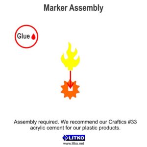 LITKO Flame Marker | Fire Indicator | Spell Effect | Inferno | Compatible with Dungeons & Dragons, Warhammer 40k, Bolt Action, and Other Wargames (Yellow Flames & Amber Base, Mini)