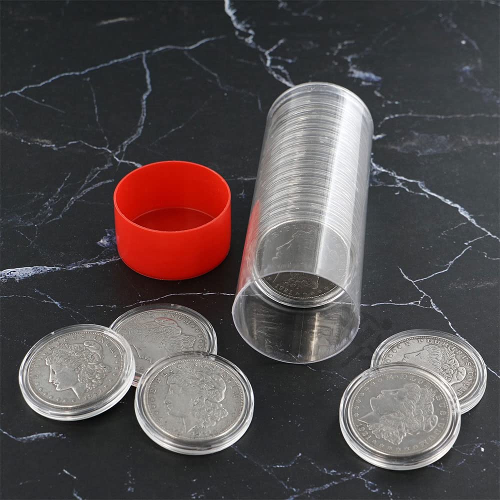 Coin Capsule Storage Tube for All Air-Tite Model H Size Coin Holders Qty: 1 (Red Lid)