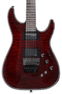 schecter hellraiser c-1 with floyd rose and sustainiac - black cherry